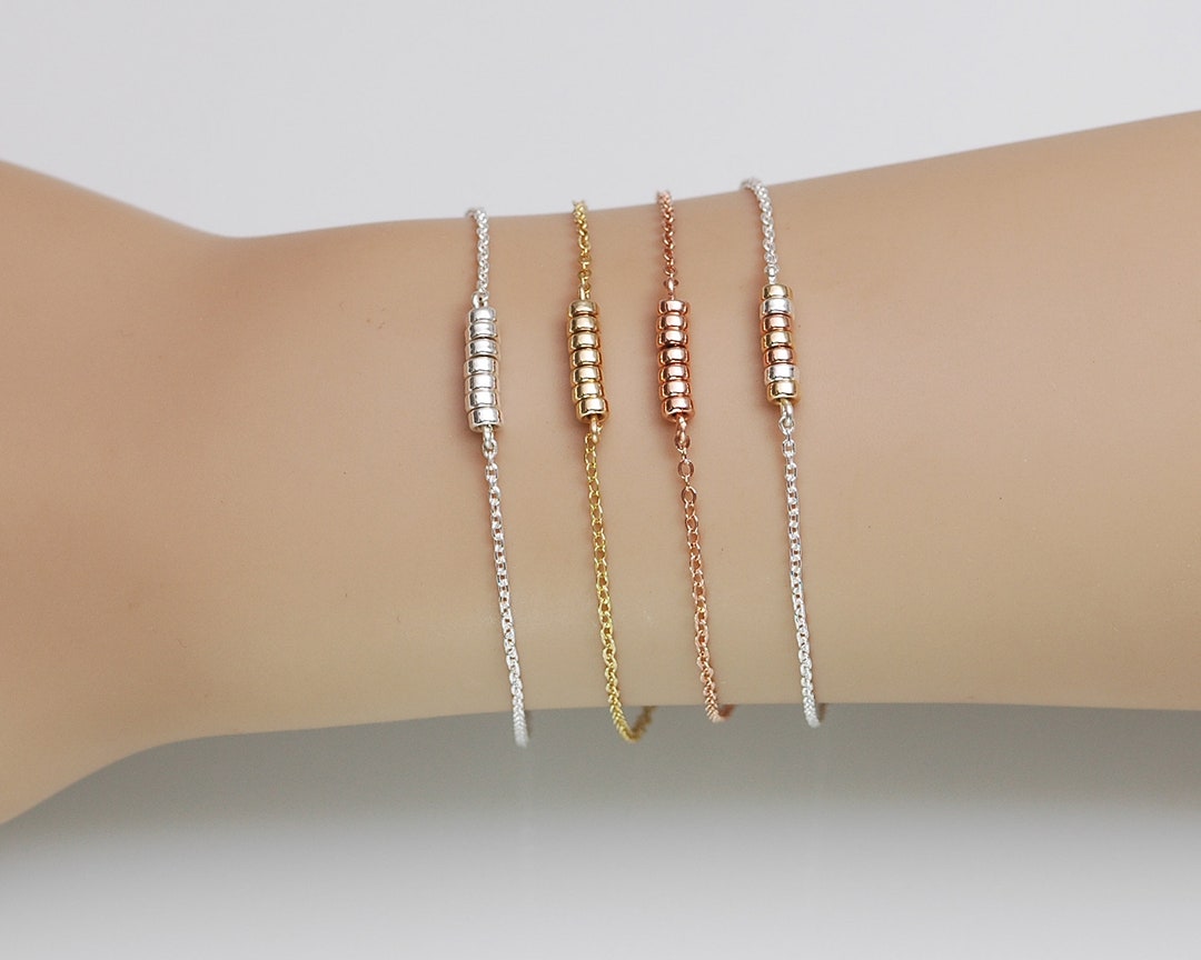Gold Filled 7 Lucky Rings Bracelet, Sterling Silver 7 Lucky Rings ...