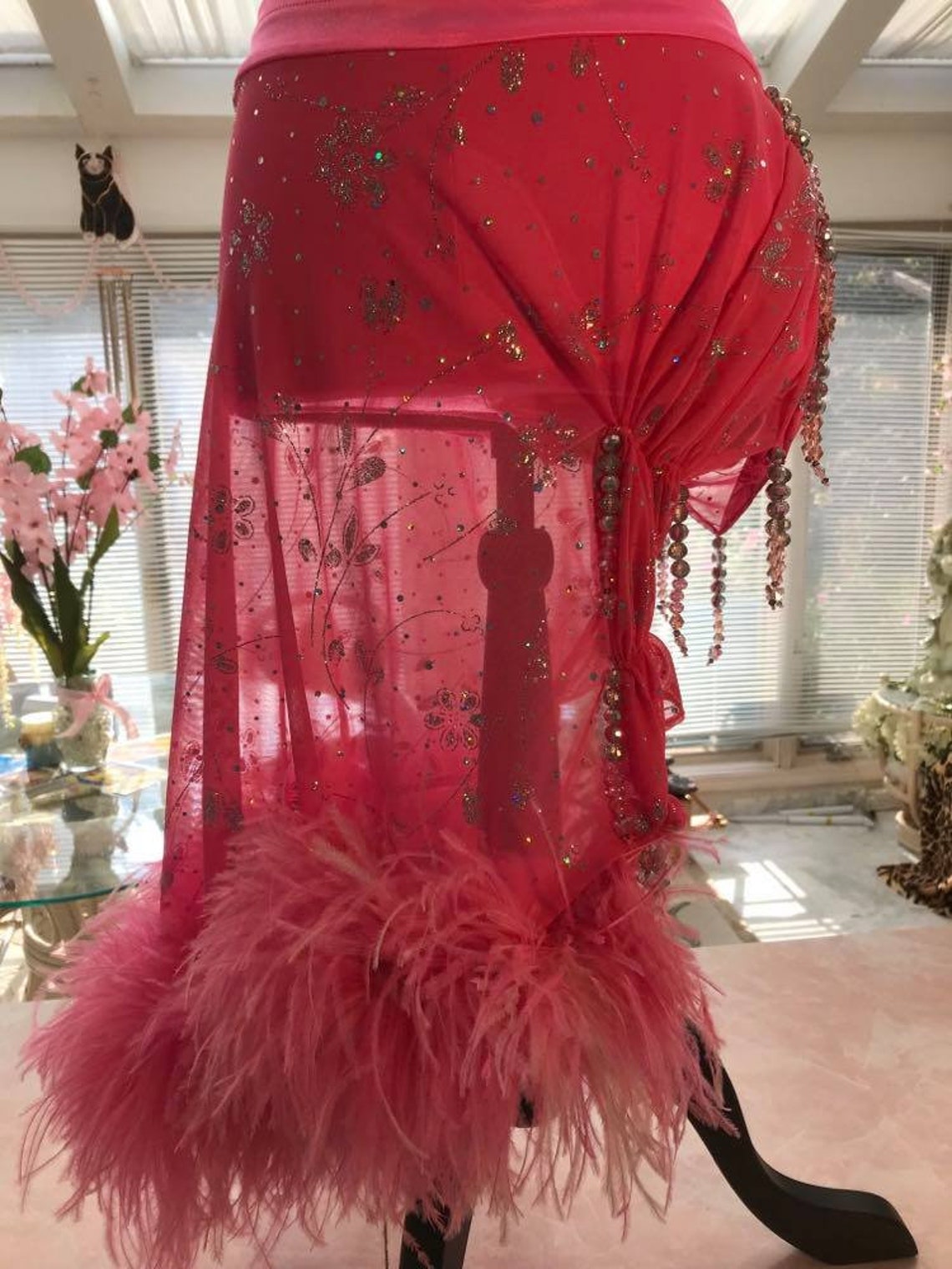 2 Piece Pink Latin-rhythm Dress With Swarovski Rhinestones, Hand ...