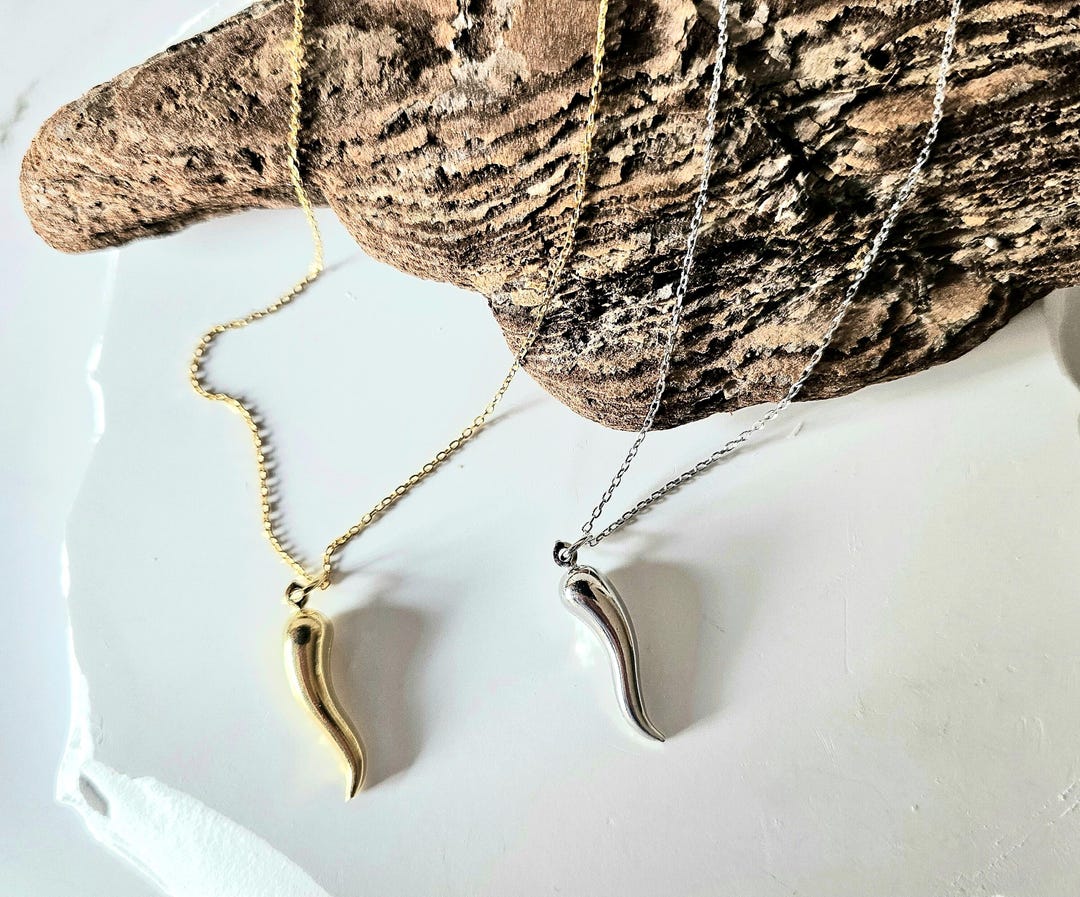 Italian Horn Necklace, Cornicello Italian Horn Pendant, Lucky Horn ...