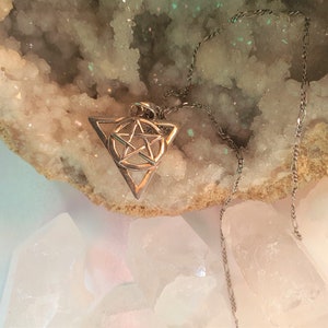 WICCA FIRST GRADE Necklace First Degree Pentagram Pendant Solid ...