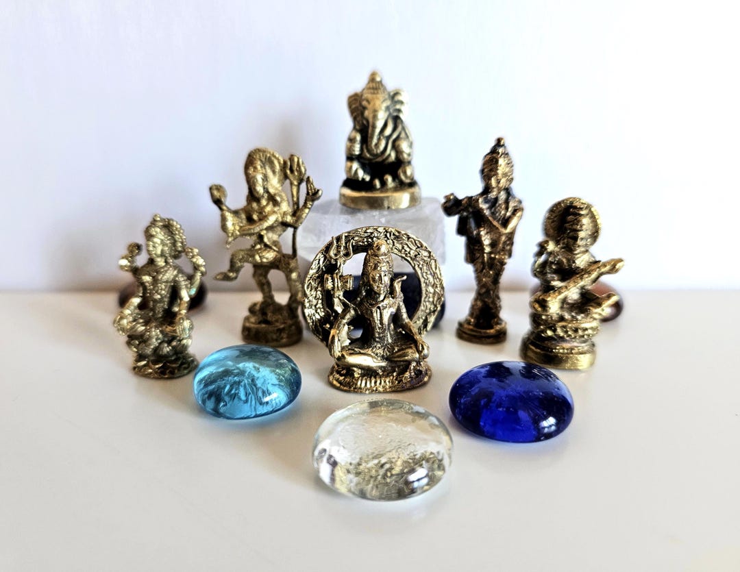 Hindu Gods Mini Statues, Ganesha Krishna Laxmi Saraswati Shiva, Hindu ...
