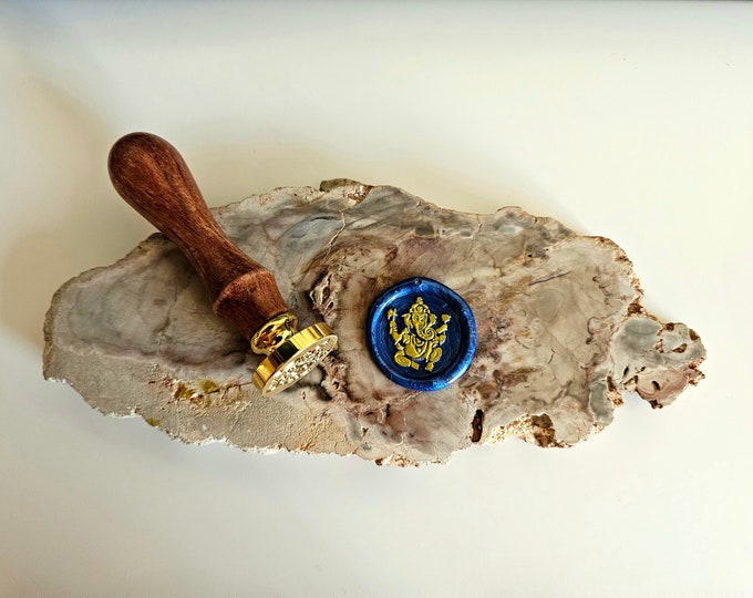 Wax Seal Stamp Ganesha, Made of Brass With Wooden Handle, Lord Ganesh ...