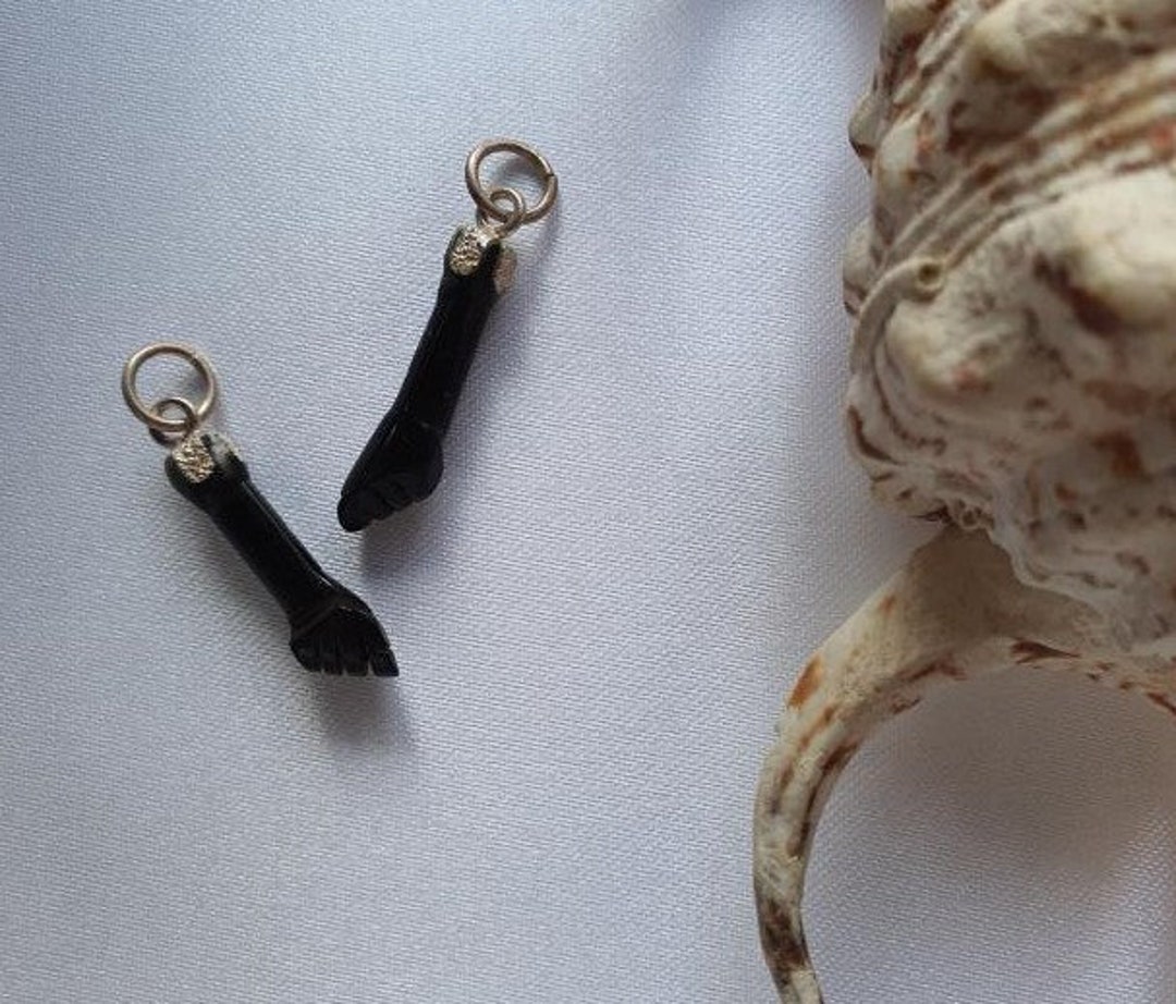 Figa Natural Black Jet Azabache and Silver Pendant Mano Charm Fist ...