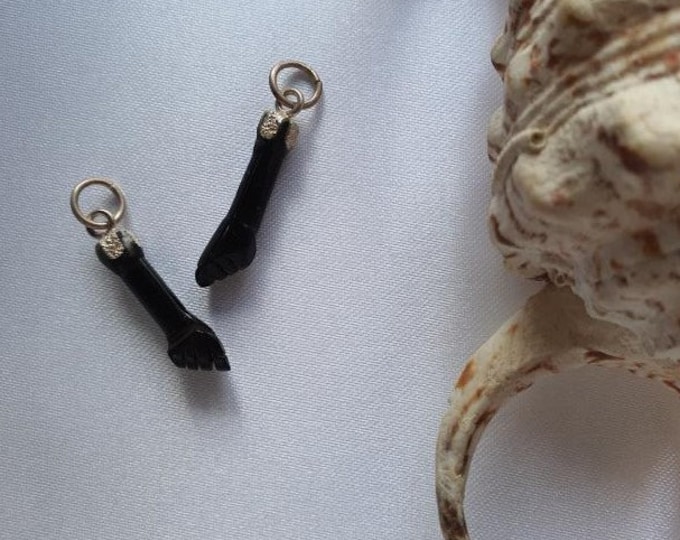 Figa Natural Black Jet Azabache and Silver Pendant Mano Charm Fist ...