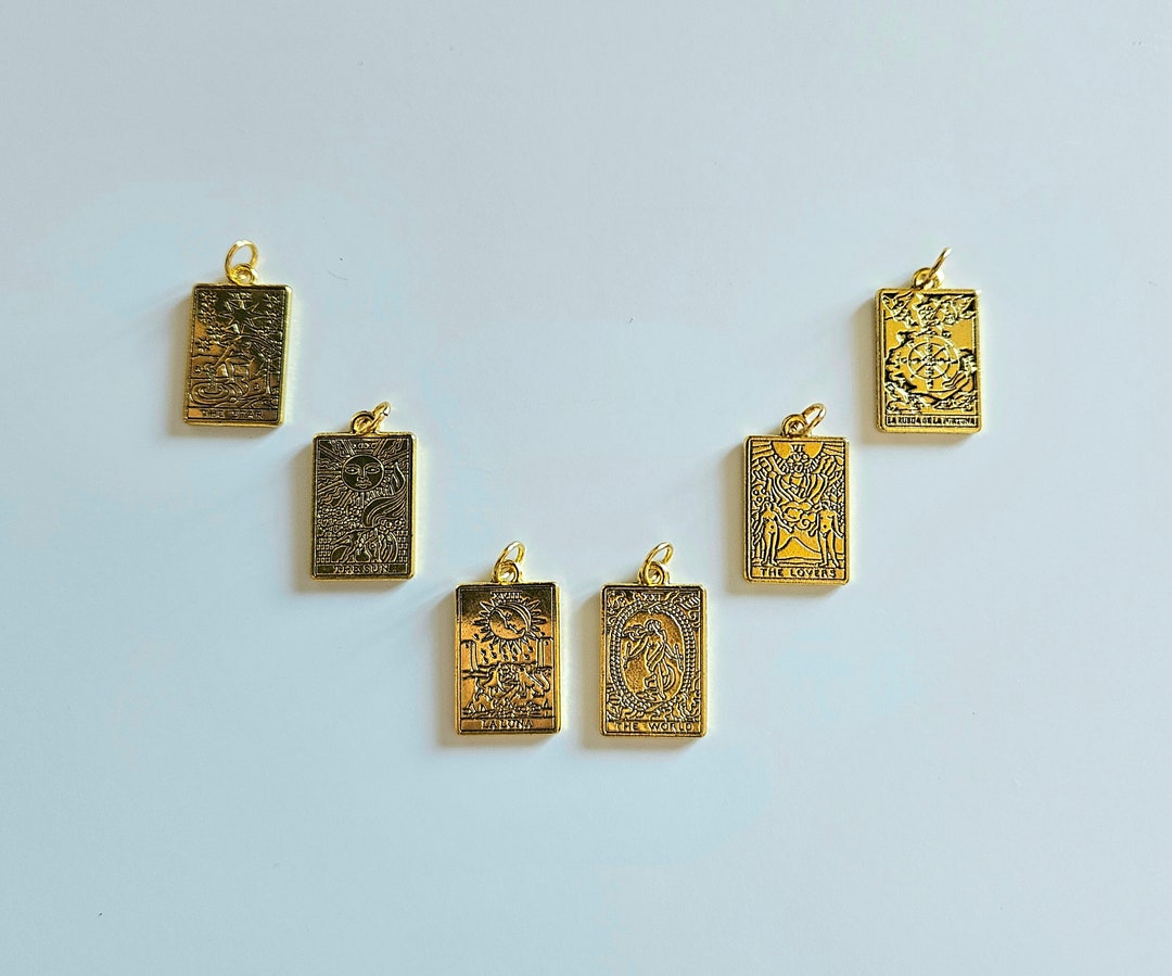 Tarot Card Charms, Tarot Cards Pendants, Fortune Telling Set Charm, 6 ...