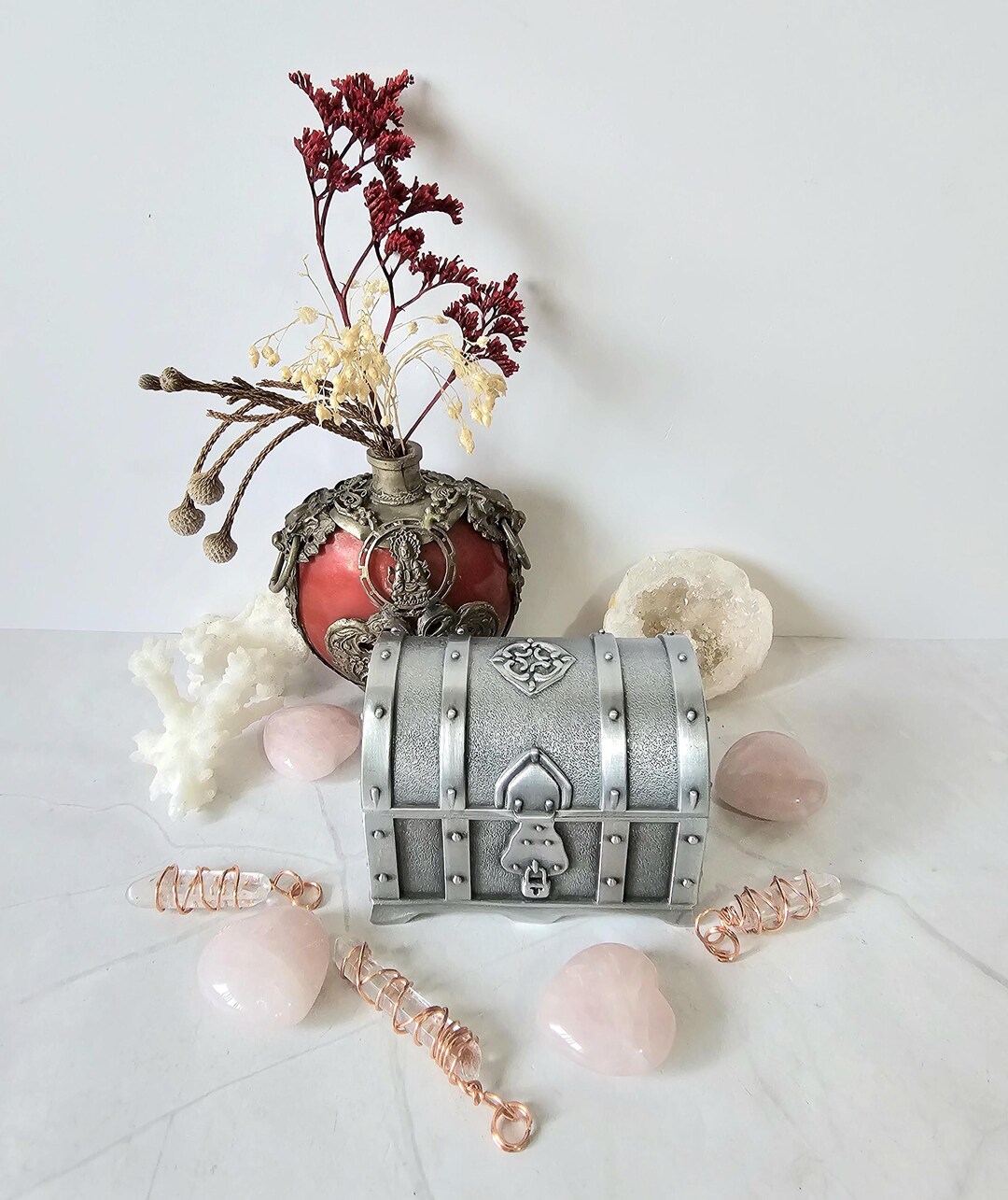 Metal Teasure Chest Box With Lions, Small Metal Jewelry Box - Etsy