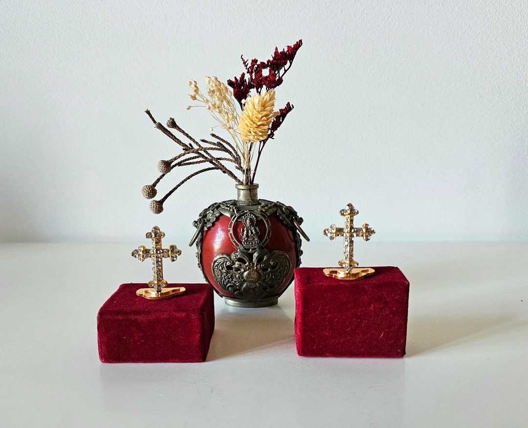 Standing Mini Cross Altar Cross Altar Crucifix Solid Gold-plated Brass ...