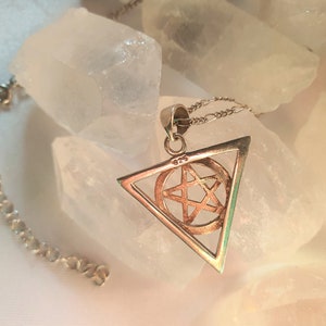 WICCA FIRST GRADE Necklace First Degree Pentagram Pendant Solid ...