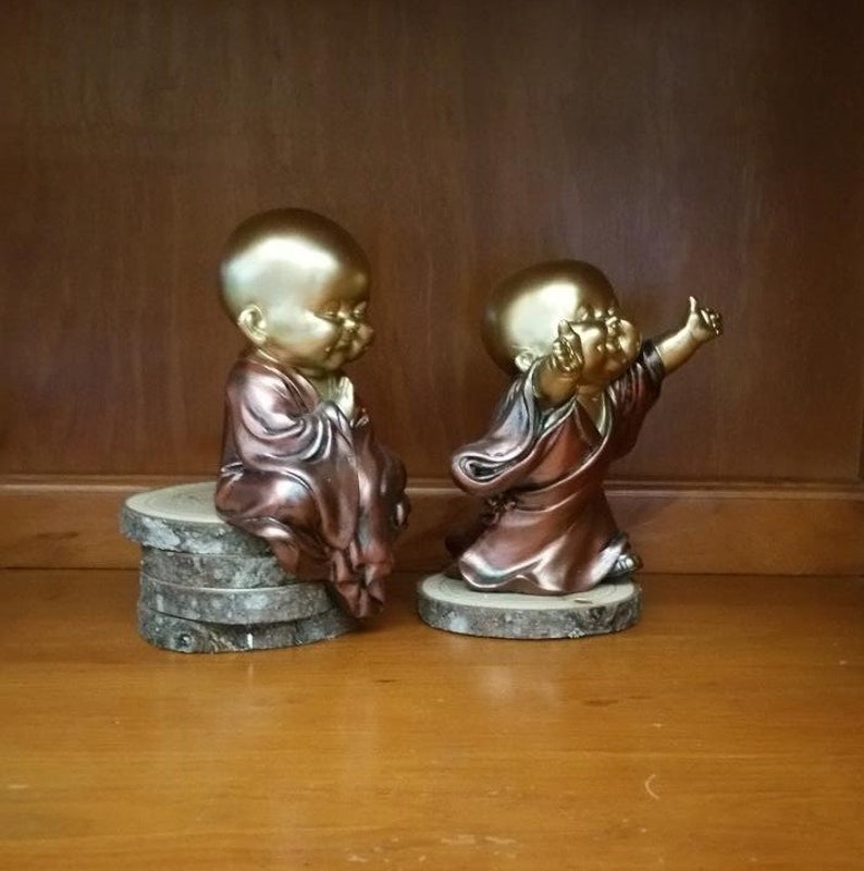 Buddhist Child Monk Figurine, Cold Cast Resin, Hand-painted - Etsy