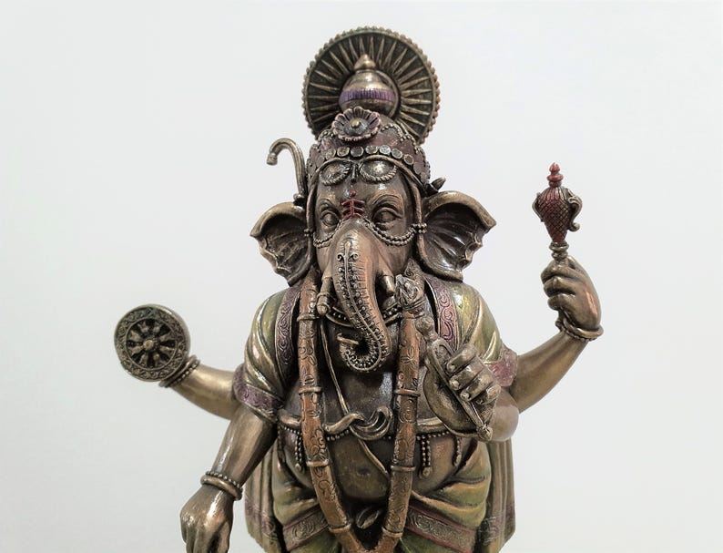 Ganesha Statue, Lord Ganesh Statue, Ganesh on Lotus Statue, Hindu God ...
