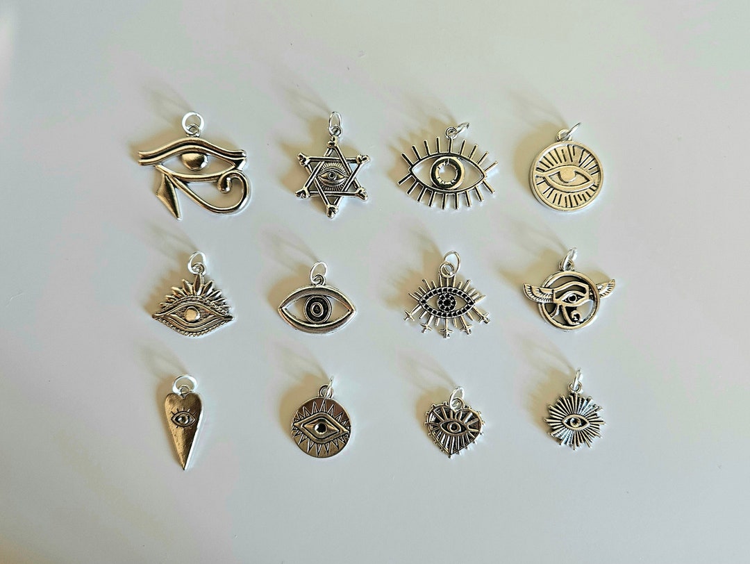 Mixed Pack of 12 Evil Eye Charms, Protection Pendant Set, Good Luck ...