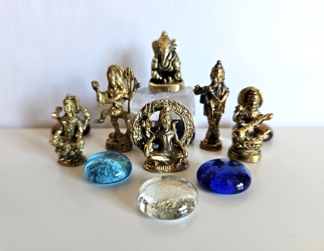 Hindu Gods Mini Statues, Ganesha Krishna Laxmi Saraswati Shiva, Hindu ...