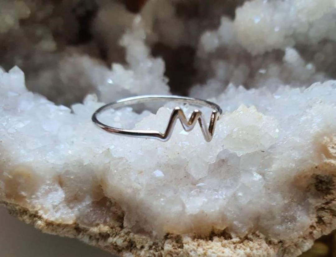 Ring HEARTBEAT Sterling Silver Heart Pulse Ring Heartbeat Ring Heart ...