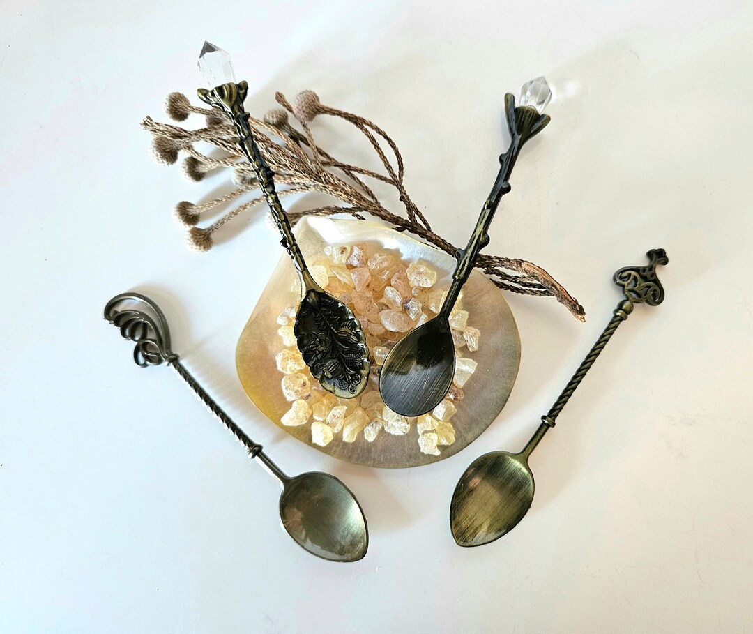 INCENSE SPOON Bronze Color, Ritual Spoon, Wicca Spoon, Pagan Spoon ...