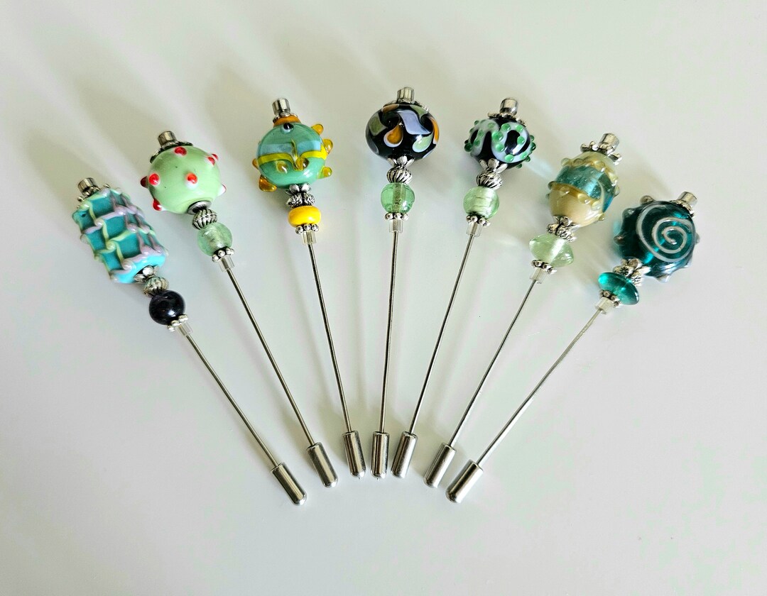 Lapel Pin, Murano Beads Lapel Pin, Suit Lapel Pin, Stick Pin Brooch ...