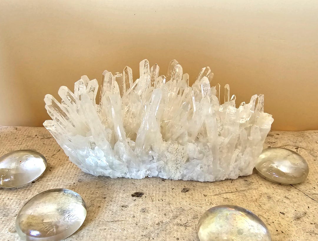 Himalayan Clear Quartz Cluster With Multiple Thin Points, 76g 2.68oz ...