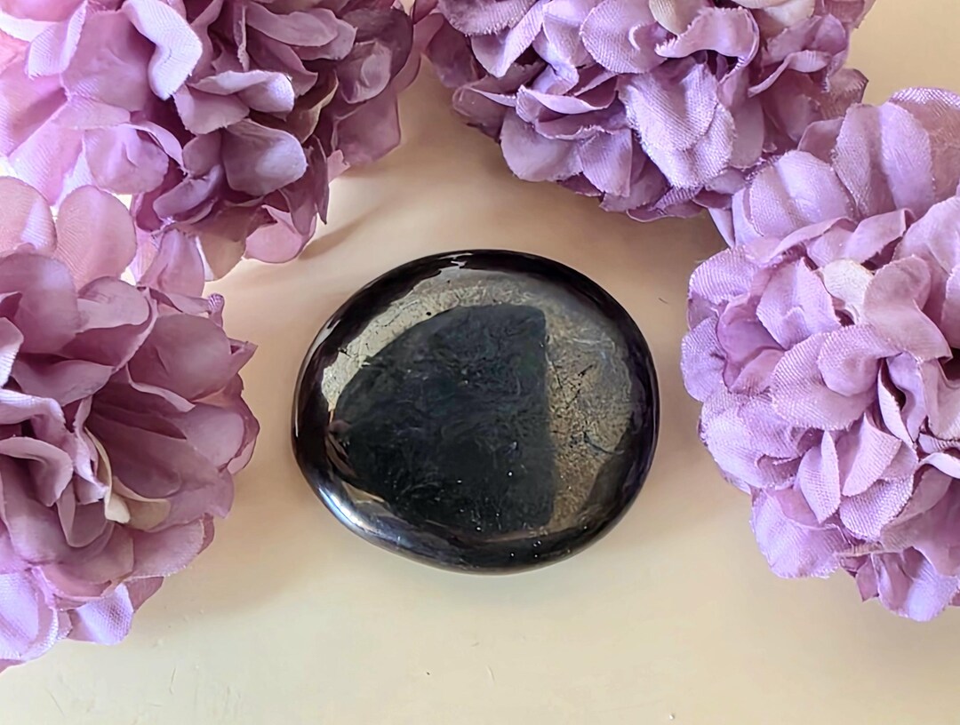 Natural Spanish Jet Azabache Palm Stone, Polished Worry Stone for ...