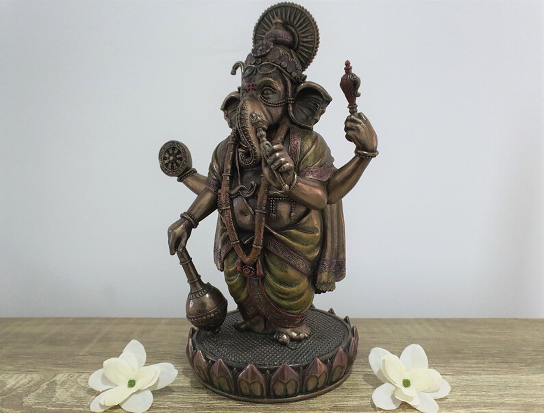 GANESHA Statue Lord Ganesh Statue Ganesh on Lotus Statue - Etsy