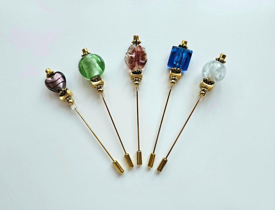 Lapel Pin, Murano Beads Lapel Pin, Suit Lapel Pin, Stick Pin Brooch ...