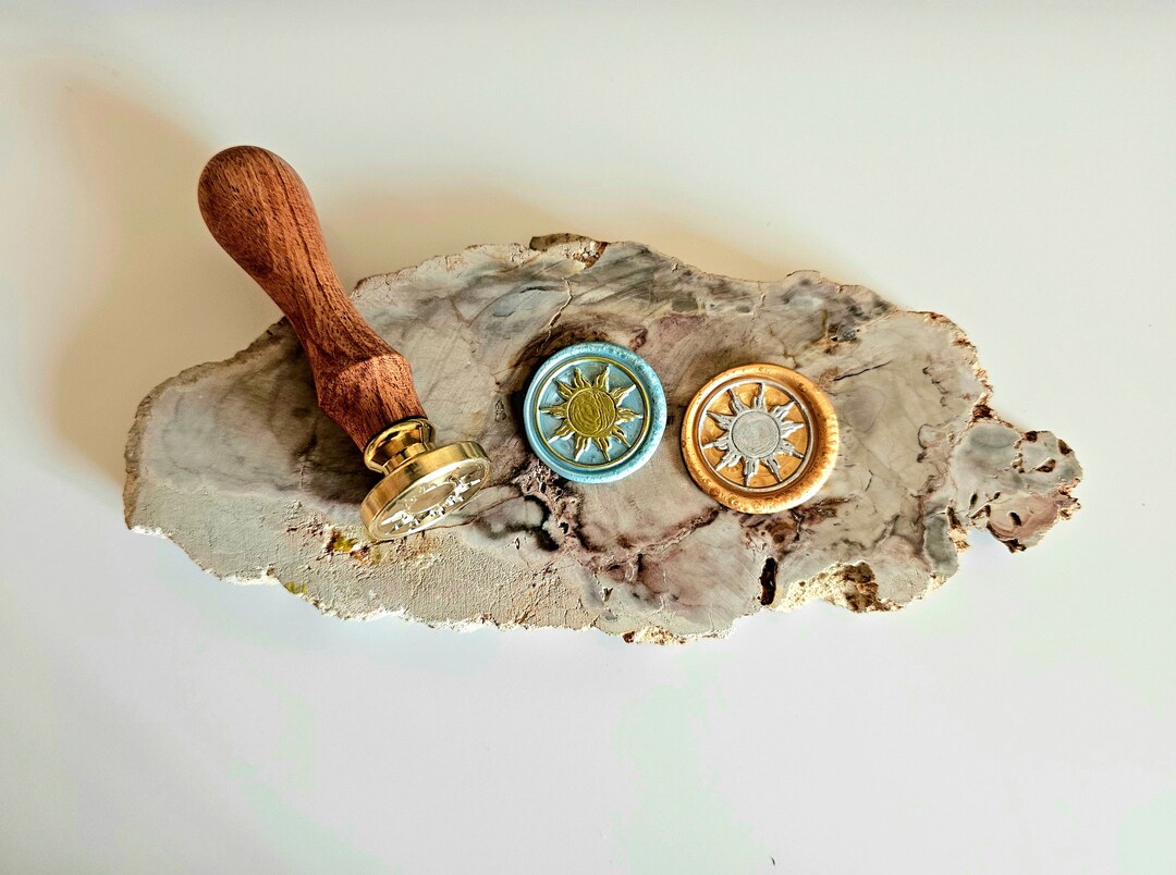 Wax Seal Stamp Sun, Made of Brass With Wooden Handle, Sun Seal Stamp ...