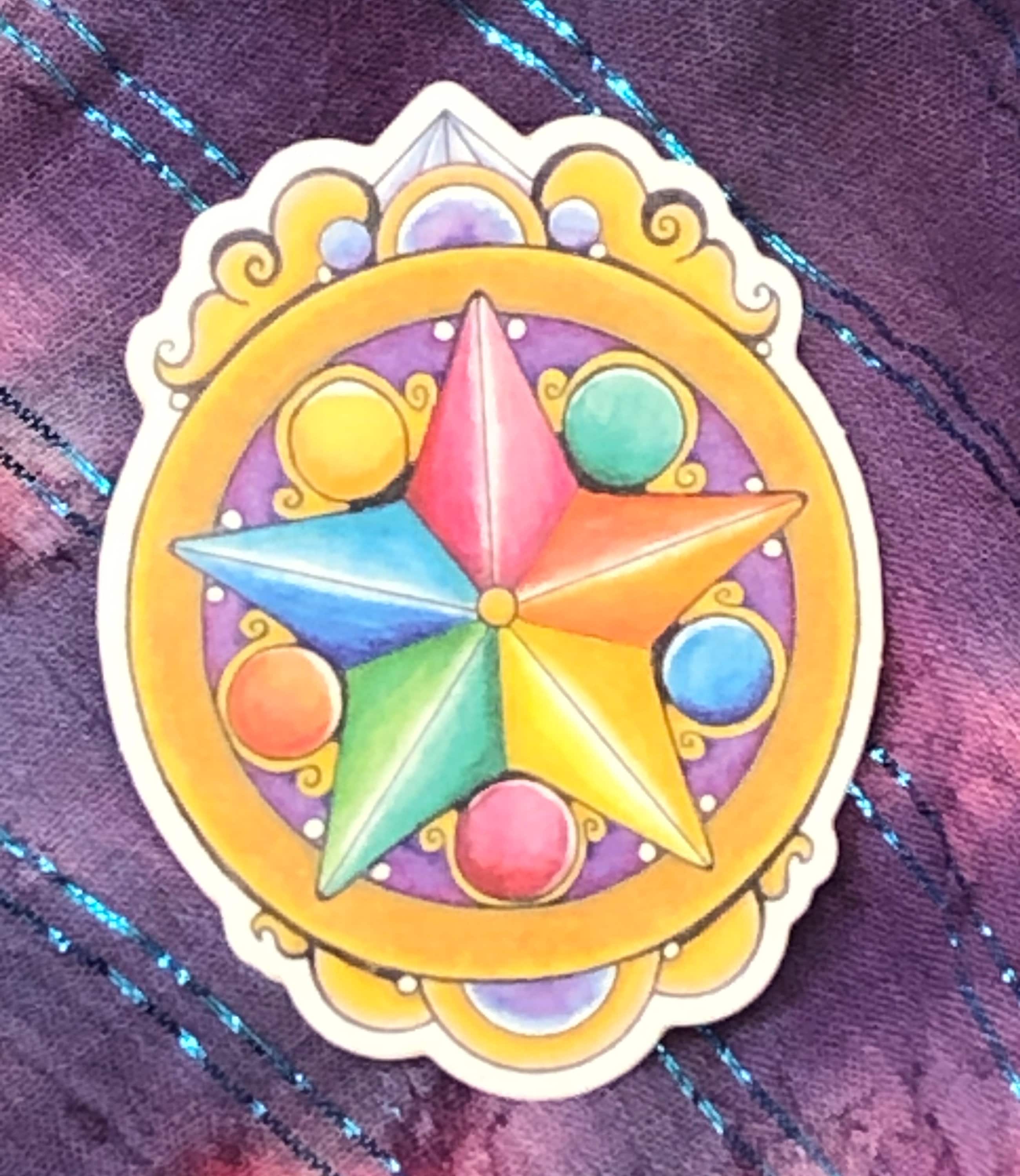 Rainbow Compass Vinyl Sticker - Etsy