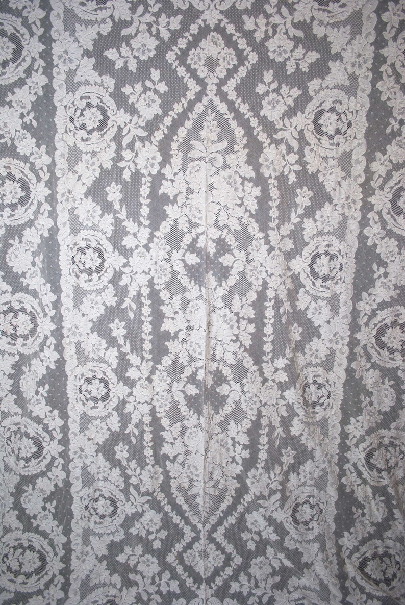 1920s French Alencon Lace Tablecloth, 129 X 69" - Etsy