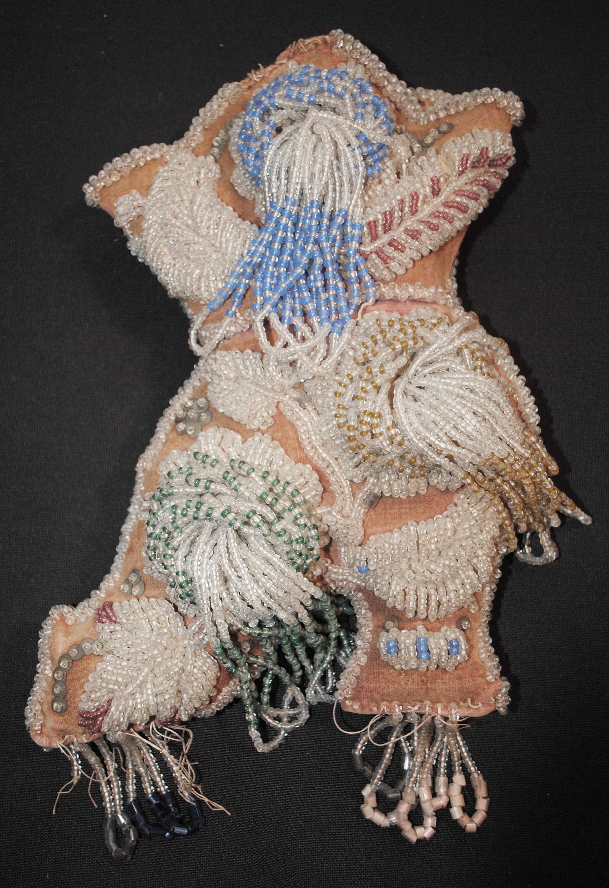 Victorian Native American Iroquois Beaded Large Whimsey Wall Pocket ...