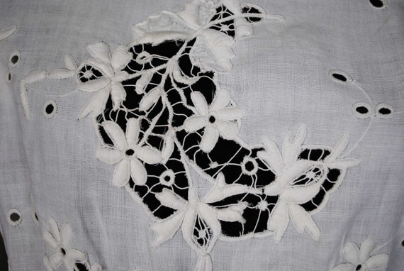 Edwardian Cutwork Whitework Linen Dress, 1912 - Gem