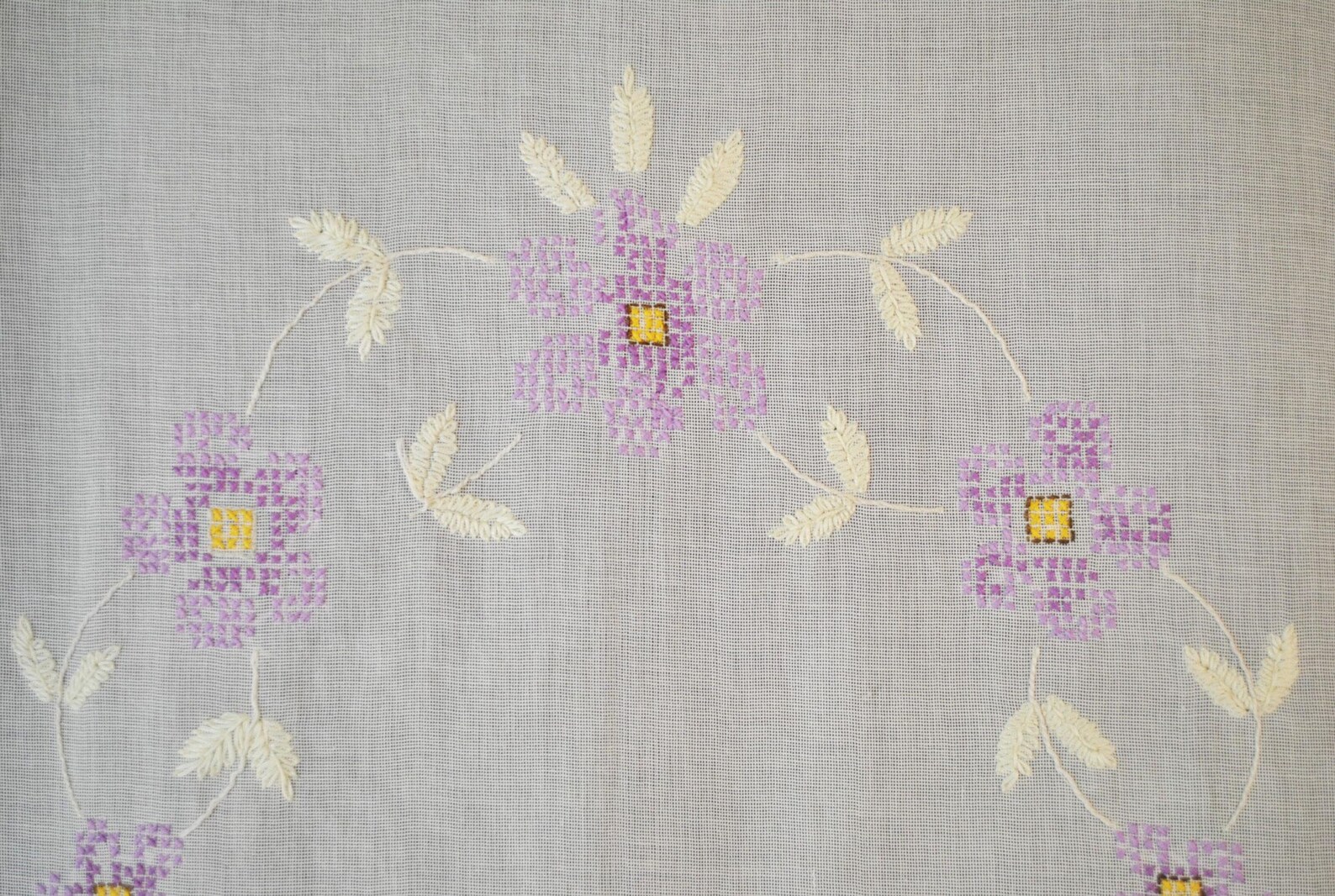 Vintage Hand Embroidered Bedspread, Lightweight Double Summer Spread ...