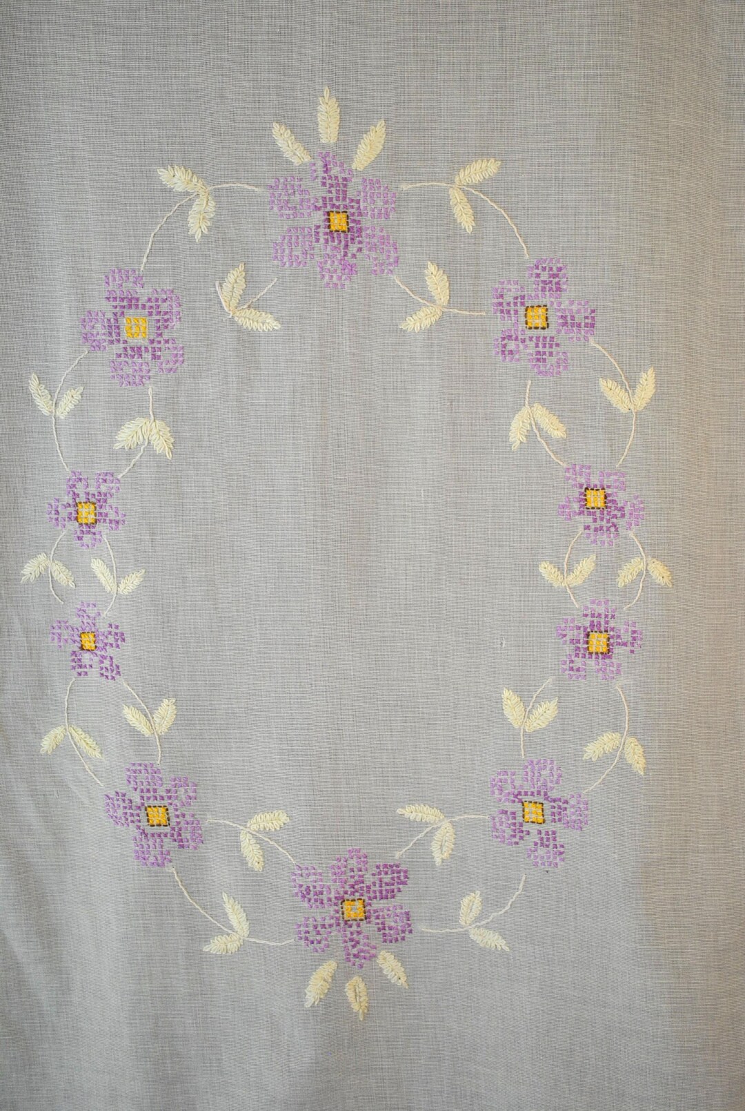 Vintage Hand Embroidered Bedspread, Lightweight Double Summer Spread ...
