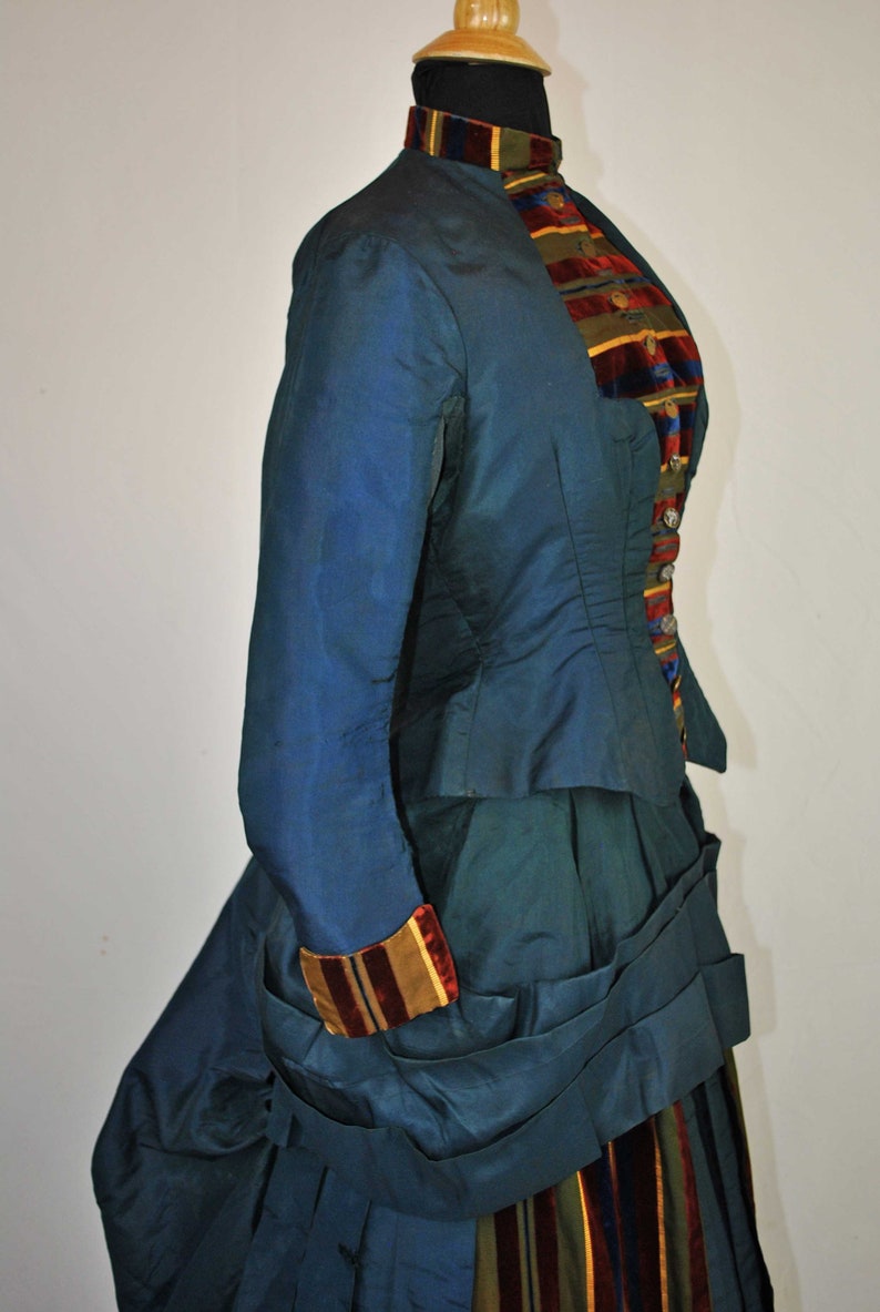 Victorian 2 Piece Satin and Velvet Visiting Dress 1890s With - Etsy