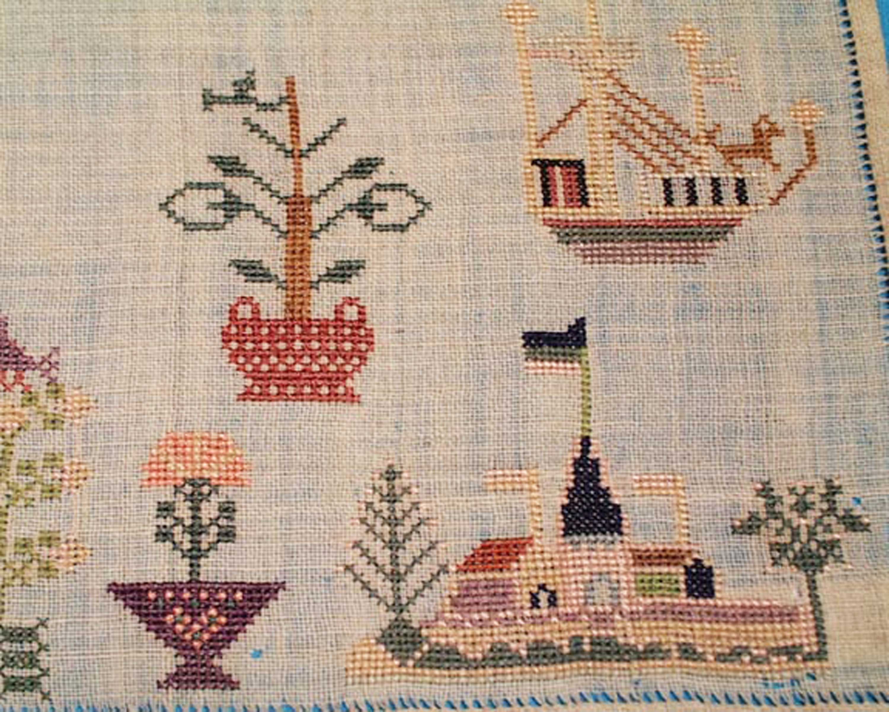 Victorian Folk Art Sampler With Adam & Eve, Dated 1850 - Etsy