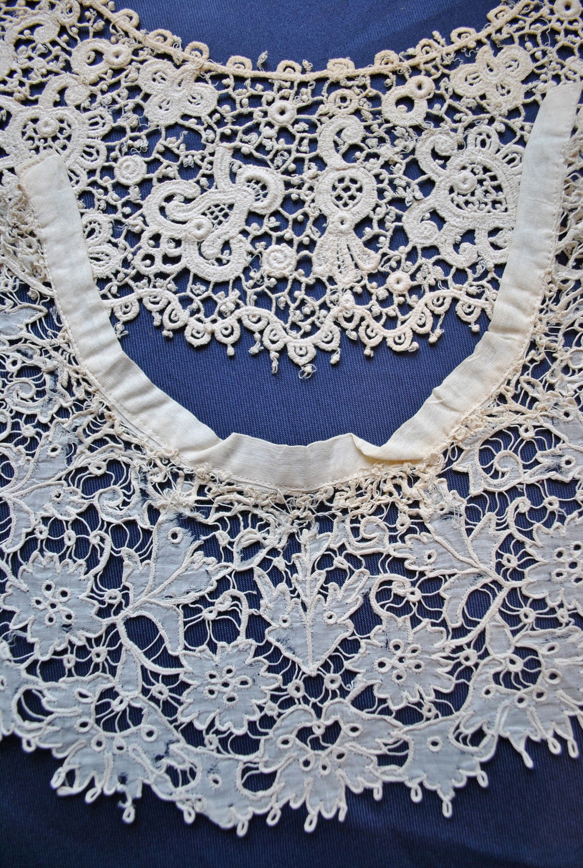 Estate Lot of 7 Antique Lace Collars Tambour Machine and | Etsy