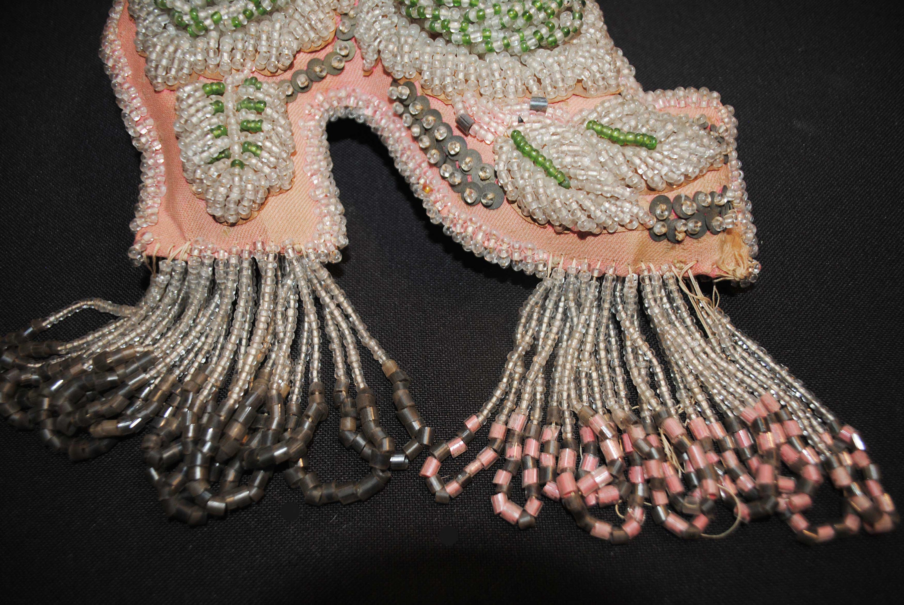 Victorian Native American Iroquois Large Beaded Whimsey Wall Pocket ...