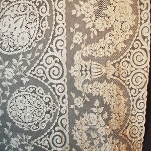 Antique Lace - 1920s Tablecloth French Alencon Lace Banquet Tablecloth ...