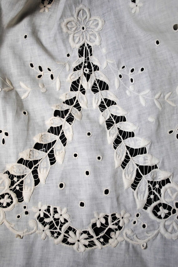 Edwardian Cutwork Whitework Linen Dress, 1912 - Gem