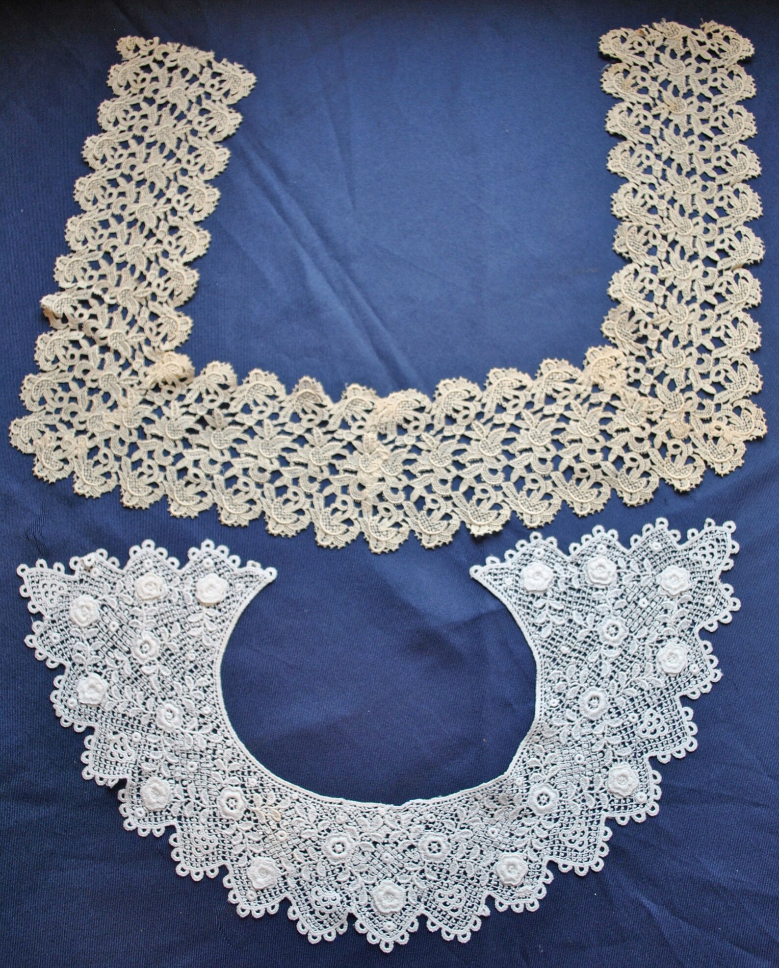 Estate Lot of 7 Antique Lace Collars - Tambour, Machine and Chemical ...