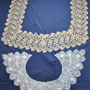 Estate Lot of 7 Antique Lace Collars - Tambour, Machine and Chemical ...