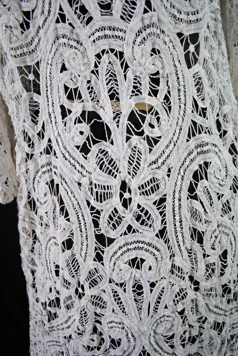 Edwardian Battenburg Tape Lace Evening Coat, 1915 - Etsy