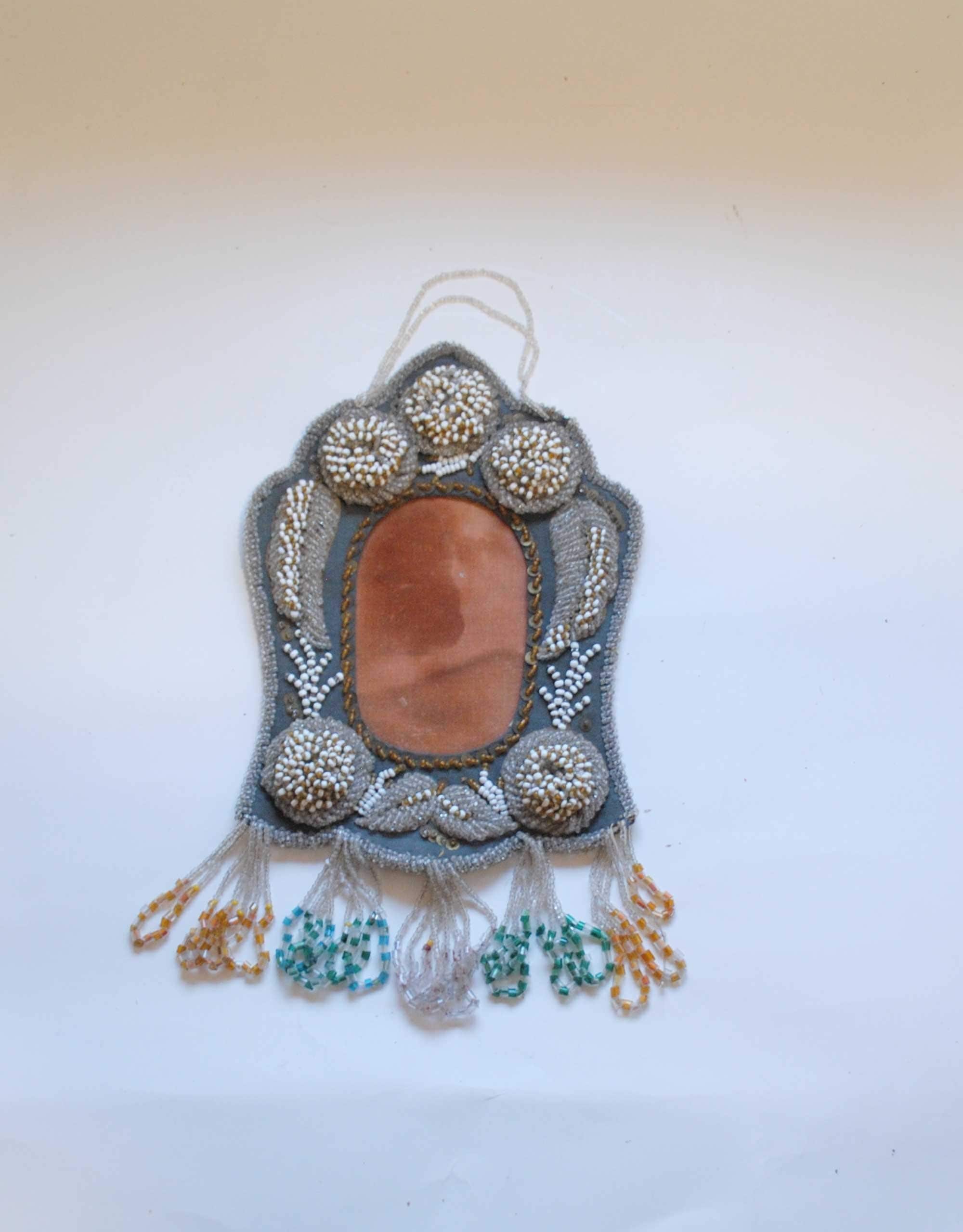 Victorian Native American Mohawk Hand Beaded Whimsey Picture Frame ...