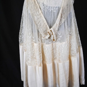 1925 Wedding Gown Net Lace and Silk Satin With Shouldertrain - Etsy