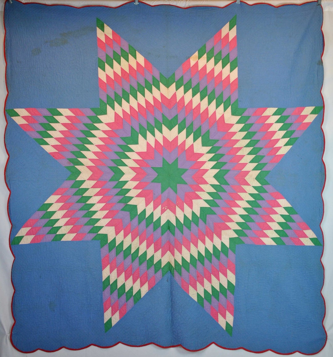 Antique Star of Bethlehem Quilt: 1920s Amish Hand Quilted Lone Star - Etsy