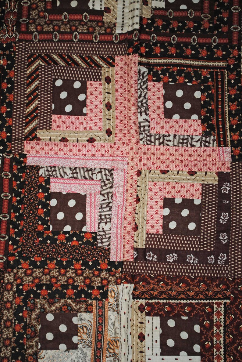 Antique American Log Cabin Patchwork Crib Quilt, 1870s Hand Stitched - Etsy