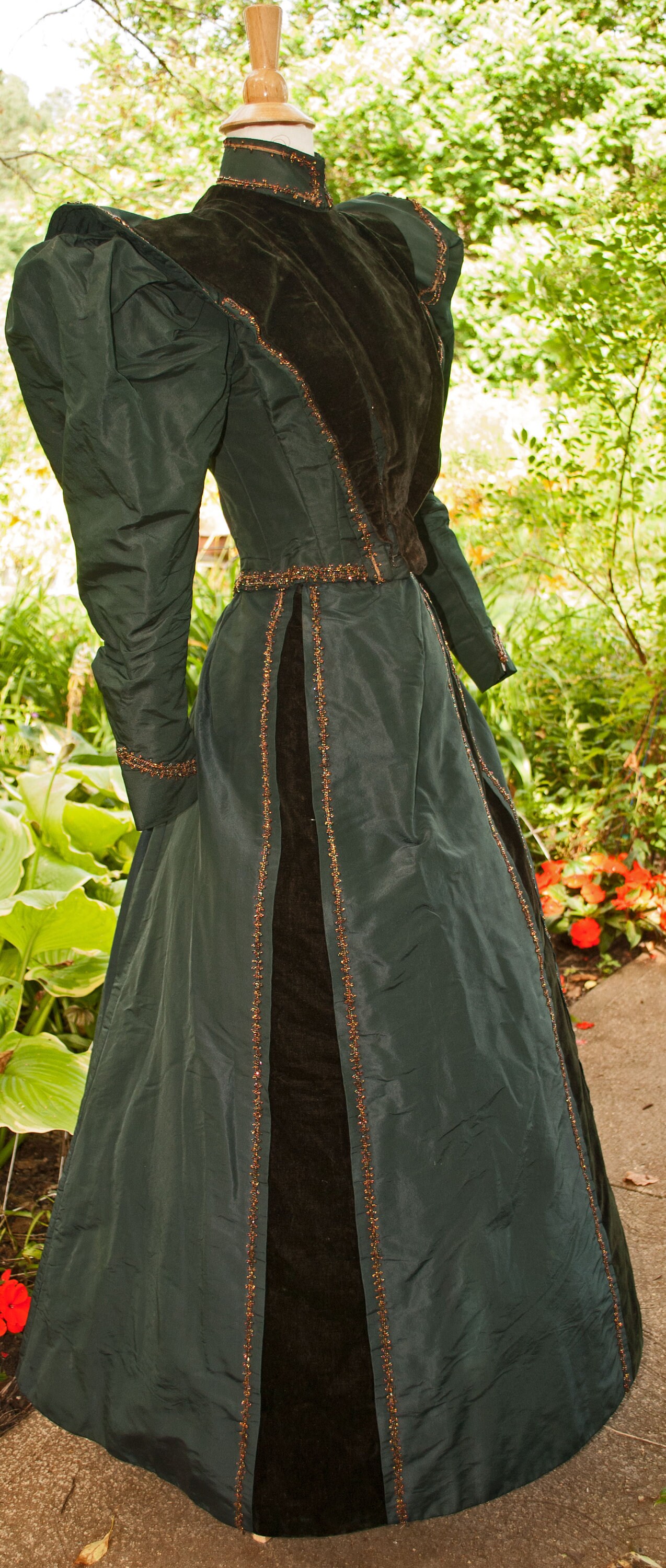Antique Victorian 1896 Walking Suit Day Dress - Leg of Mutton Sleeves ...