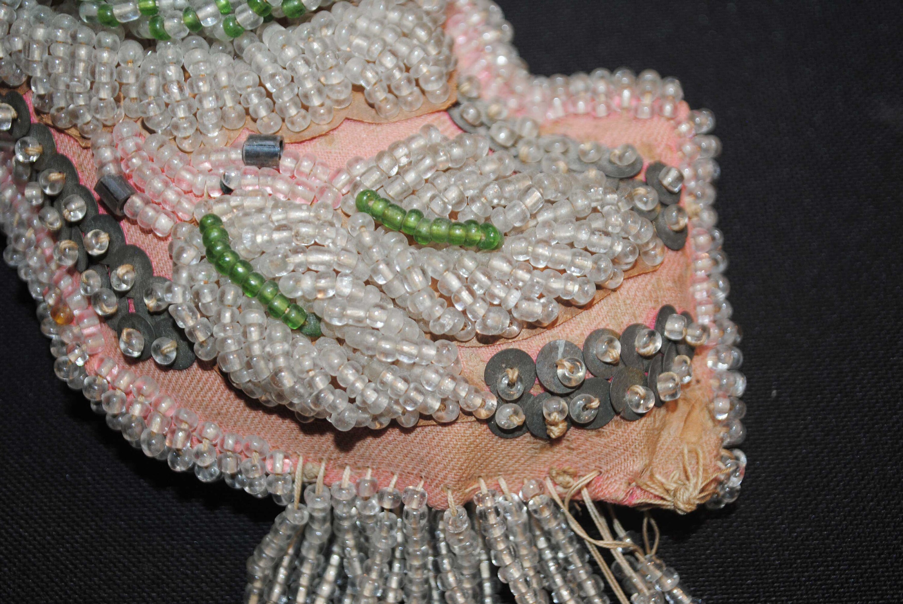 Victorian Native American Iroquois Large Beaded Whimsey Wall Pocket ...