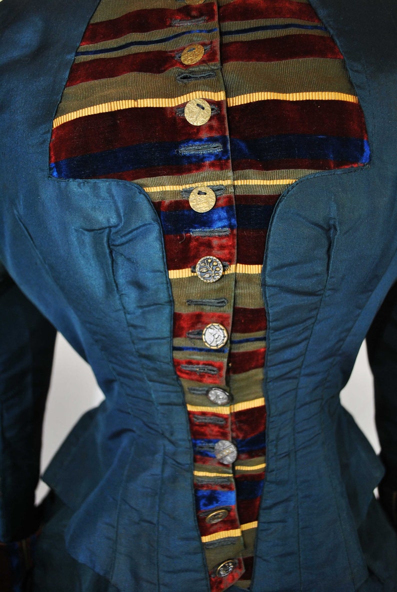 Victorian 2 Piece Satin and Velvet Visiting Dress 1890s With - Etsy