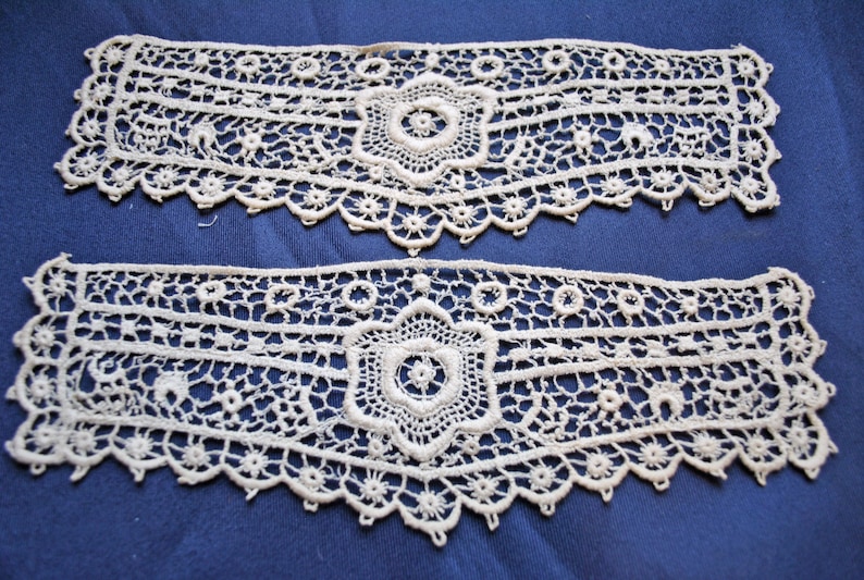 Estate Lot of 7 Antique Lace Collars Tambour Machine and - Etsy