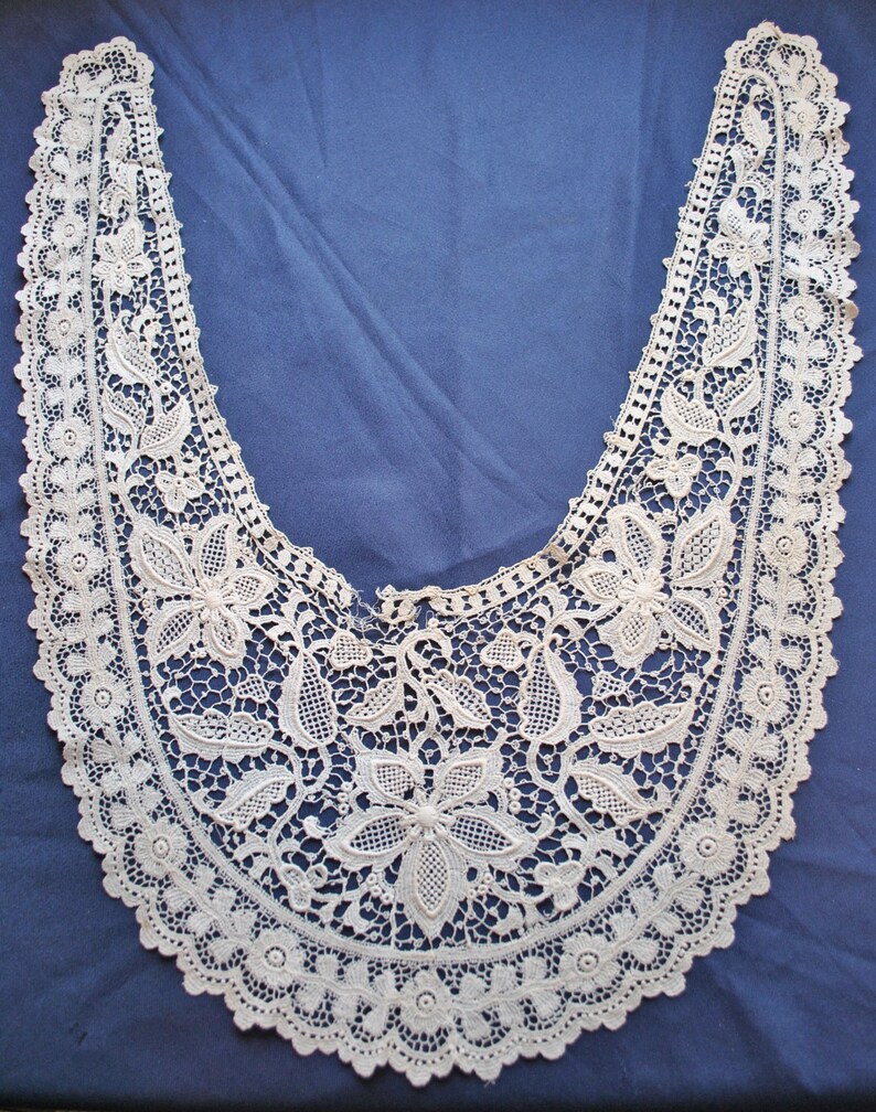 Estate Lot of 7 Antique Lace Collars Tambour Machine and | Etsy