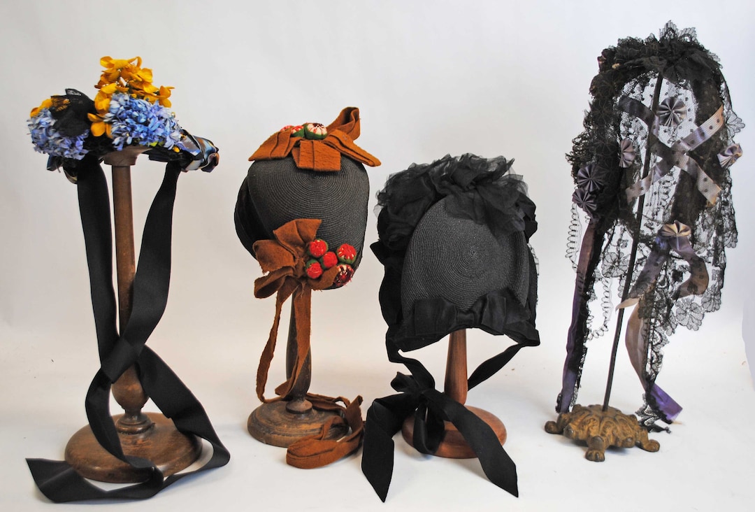 Victorian Ladies Woven Straw Bonnet Hats, Lot of 4, 1870 Thru 1880s - Etsy