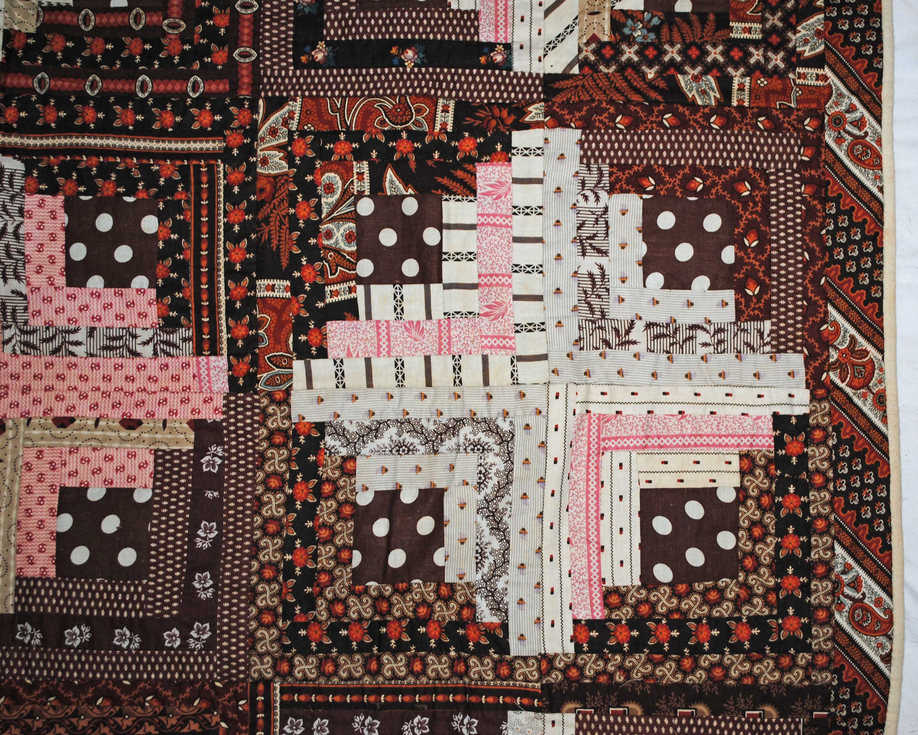 Antique American Log Cabin Patchwork Crib Quilt, 1870s Hand Stitched - Etsy